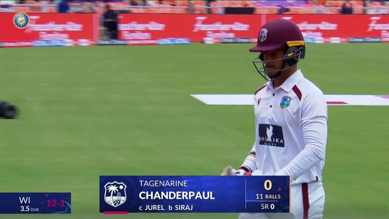 IND vs WI 2025, 1st Test: Tagenarine Chanderpaul Wicket | BCCI.tv